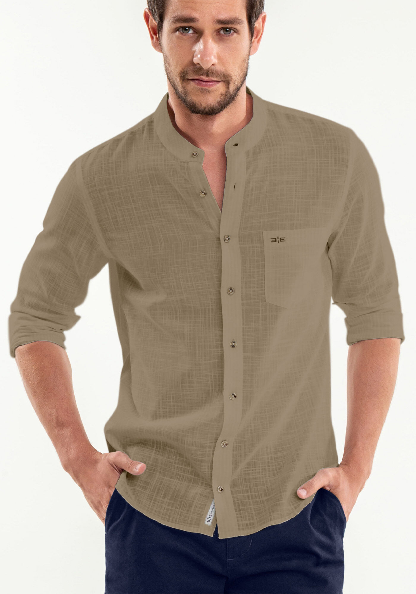 Camisa Masculina Slim Fit Gola Padre | Hangar 33